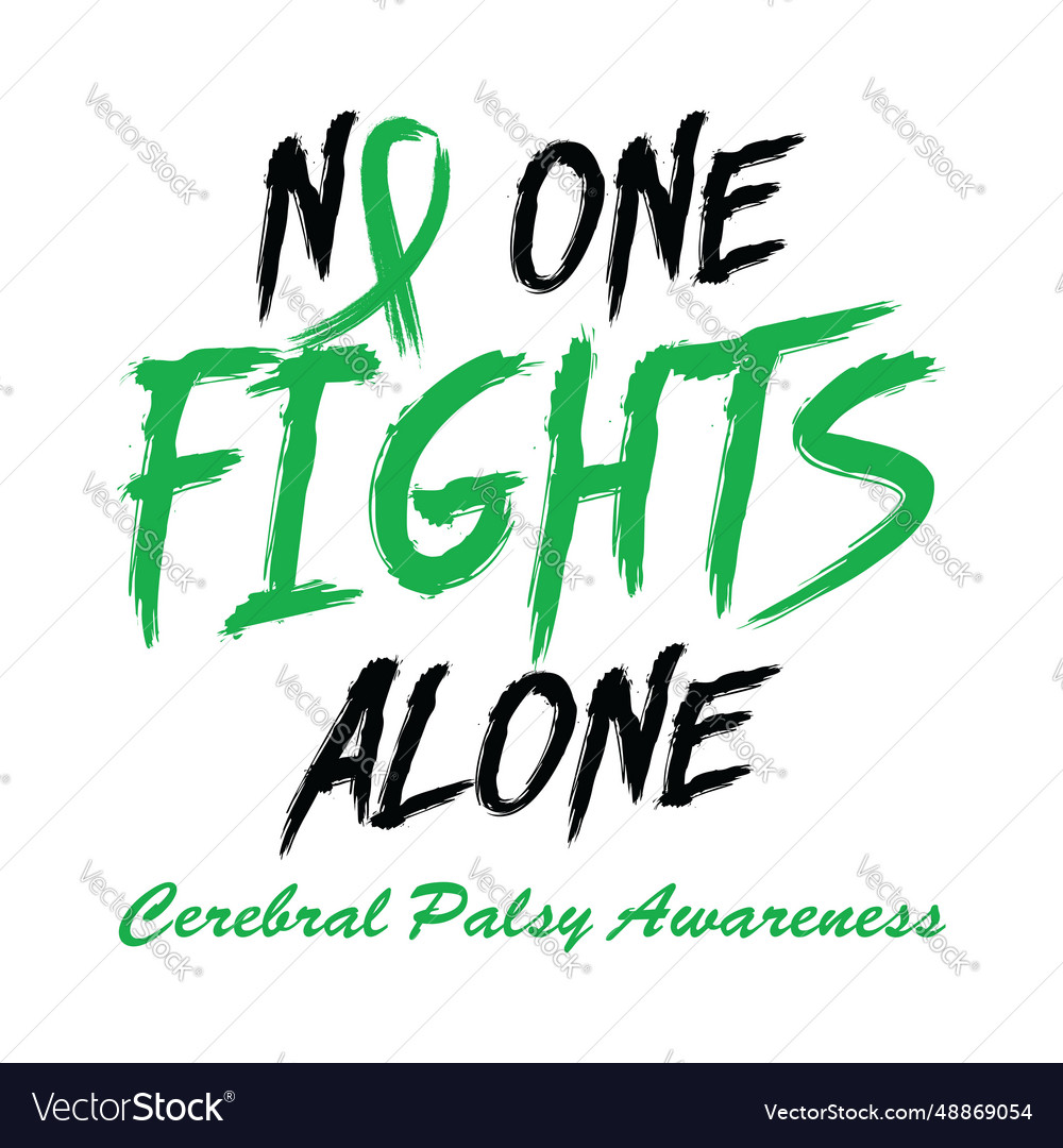 Cerebral palsy awareness green ribbon american Vector Image