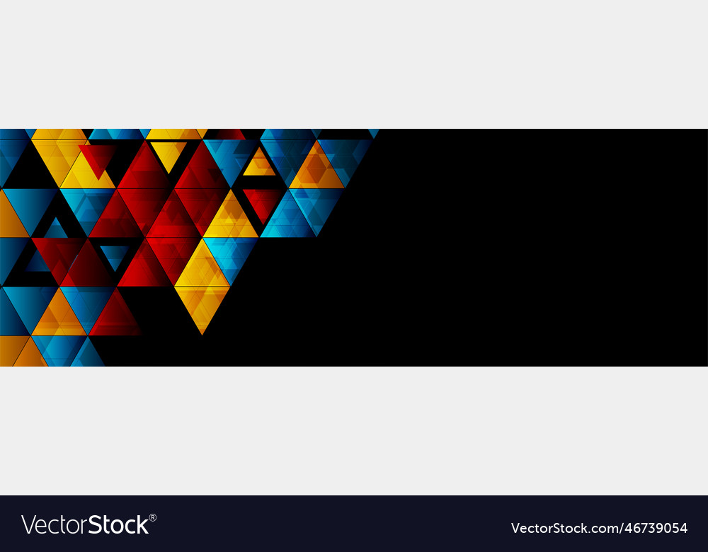 Colorful glossy triangles abstract technology Vector Image