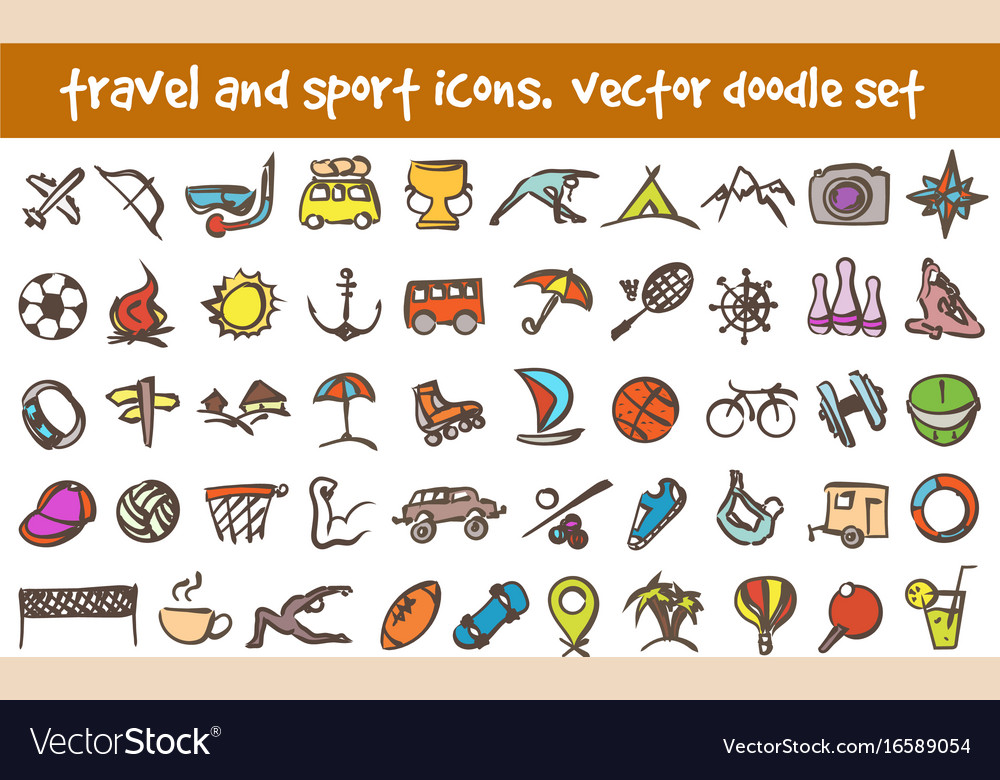 Doodle icons set Royalty Free Vector Image - VectorStock Doodle icons set Royalty Free Vector Image - VectorStock