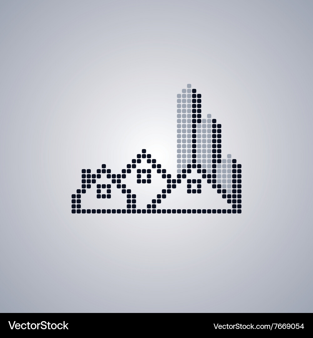 Pixel house logo template Royalty Free Vector Image