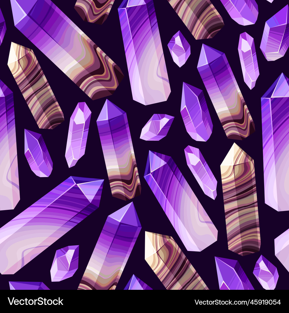 Seamless pattern with colorful crystal gems Vector Image