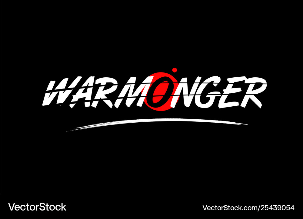 Warmonger word text logo icon with red circle Vector Image