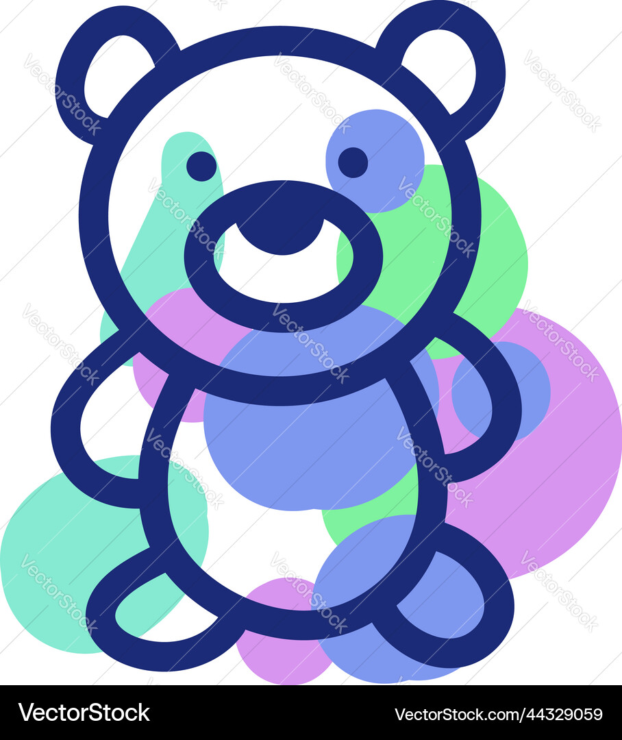 Colorful bear toy on a white background Royalty Free Vector
