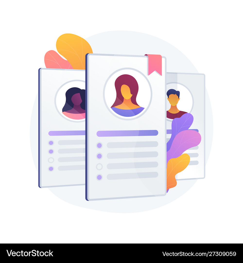 Employees cv candidates resume concept Royalty Free Vector