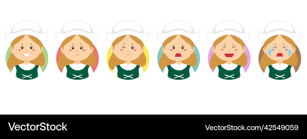 Germany avatar with various expression Royalty Free Vector