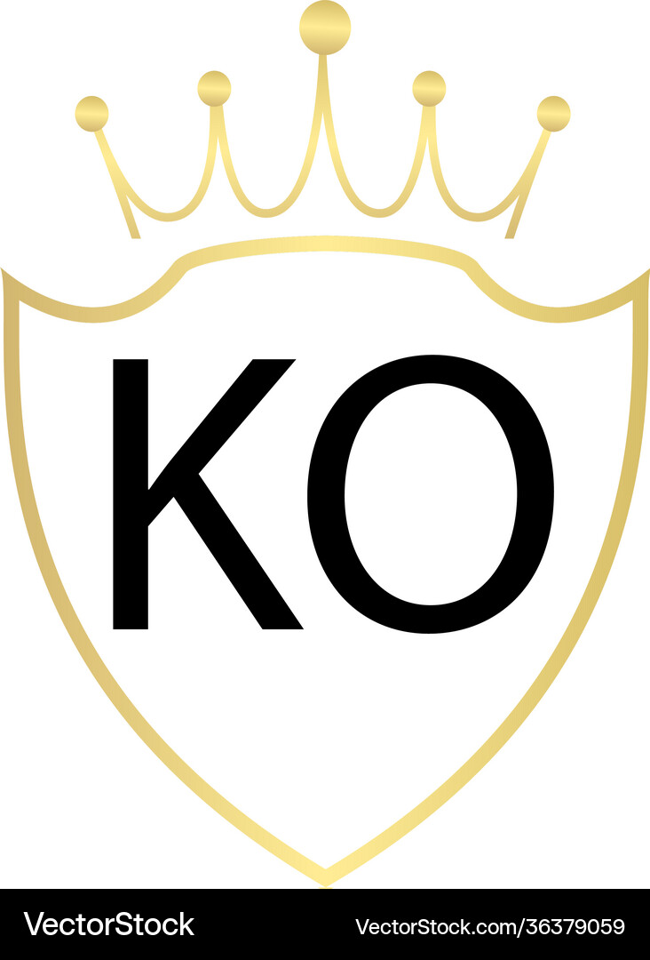 Ko letter logo design with simple style Royalty Free Vector