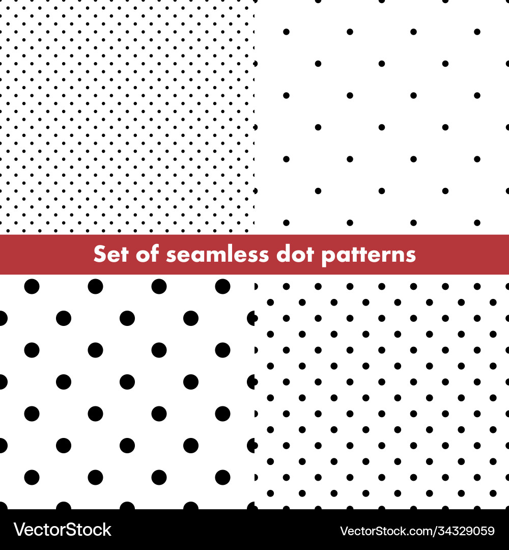 Set seamless dot patterns dotted background Vector Image