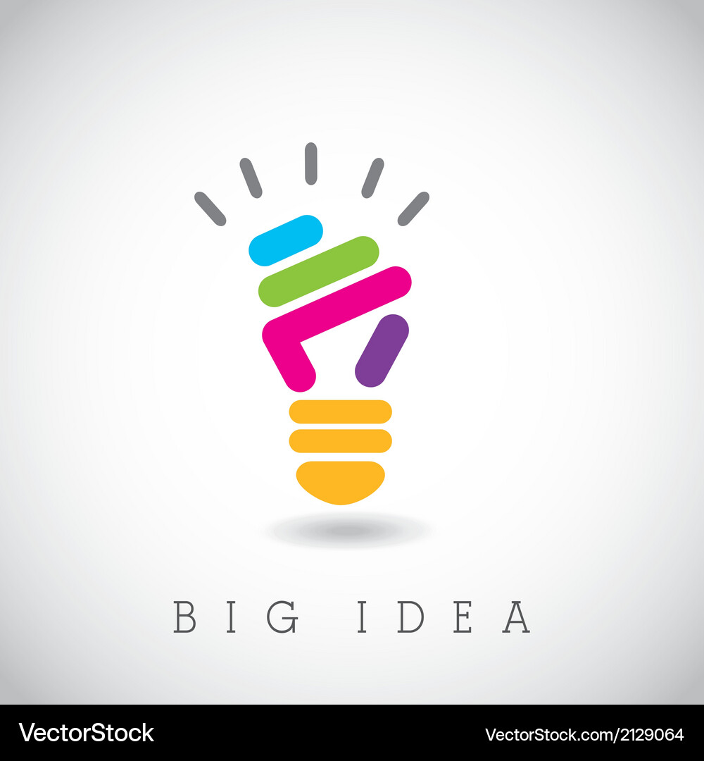 Big idea over gray background Royalty Free Vector Image