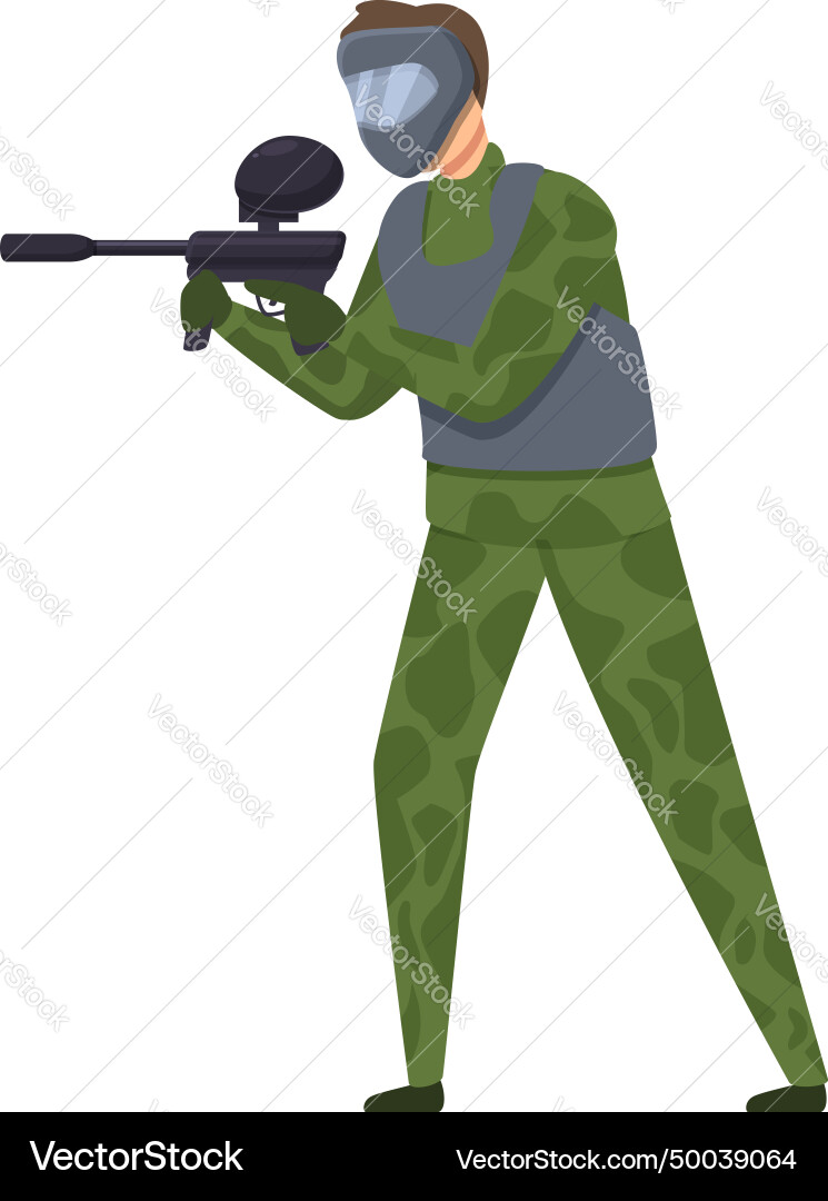 Combat player icon cartoon paintball Royalty Free Vector
