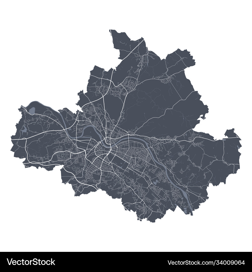 Dresden map detailed city poster Royalty Free Vector Image