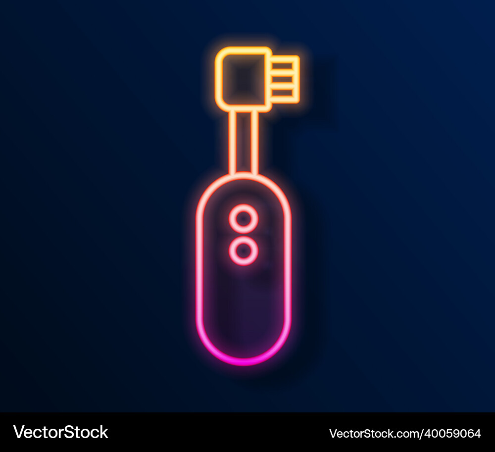 Glowing neon line electric toothbrush icon Vector Image