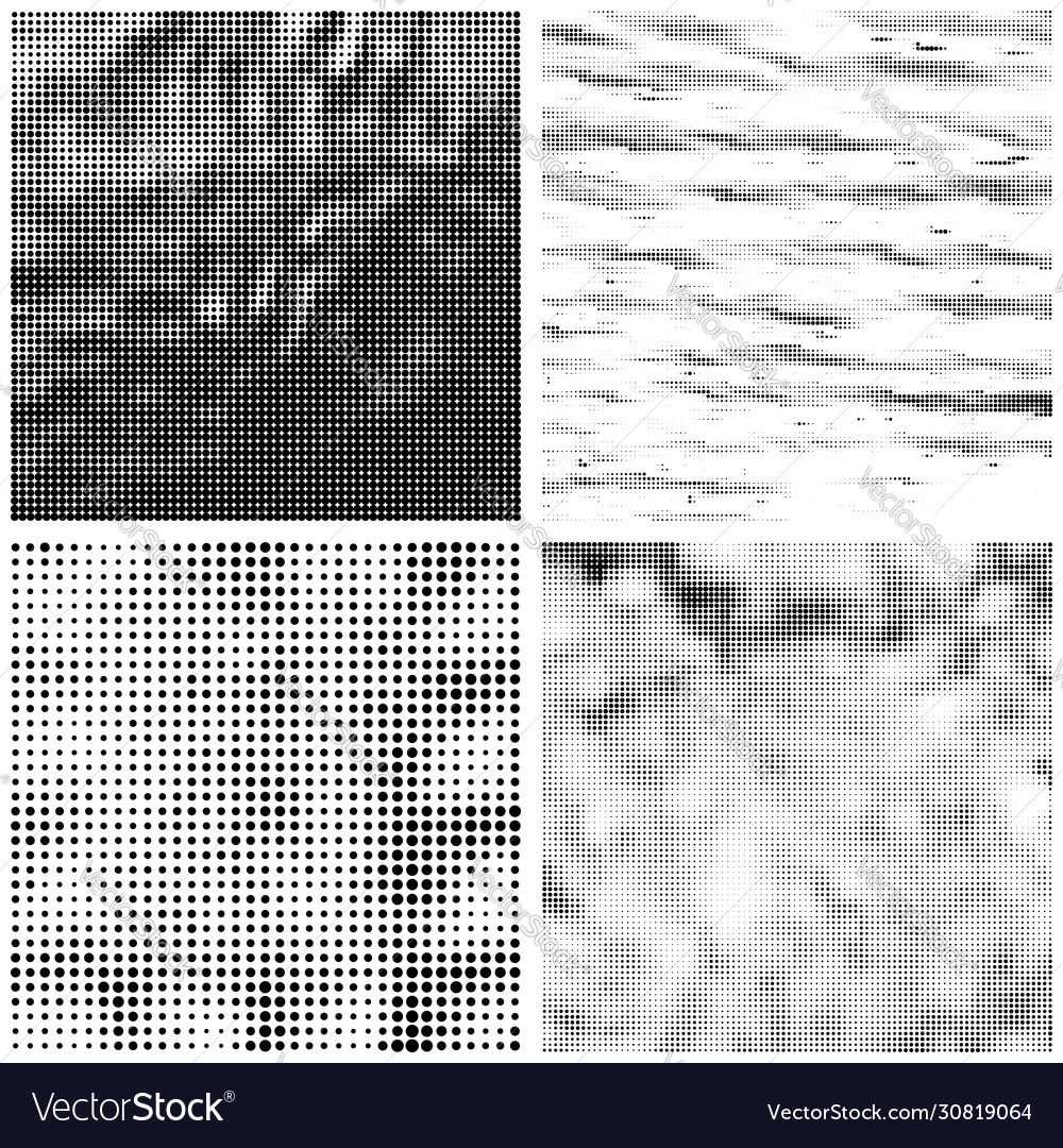Halftone pattern set dots dotted texture Vector Image