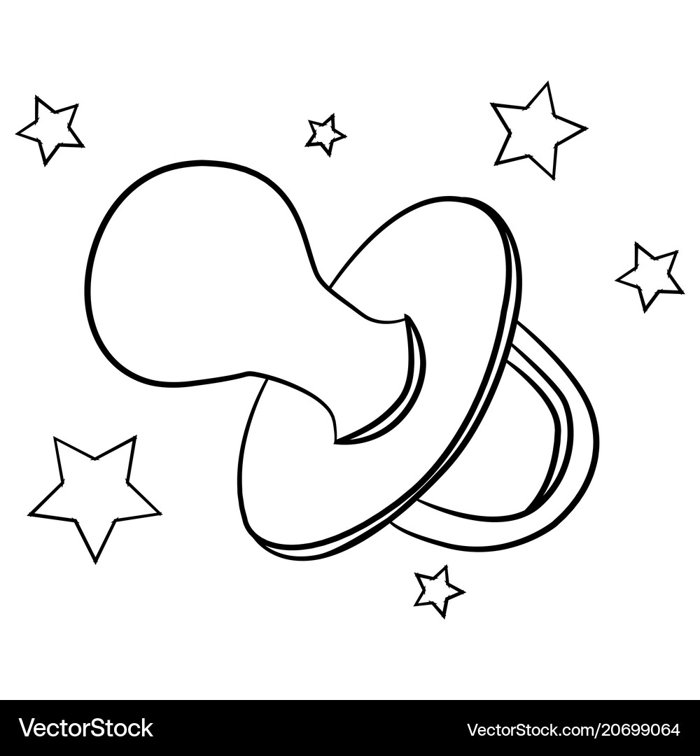 Large nipple for bacontour coloring book Vector Image