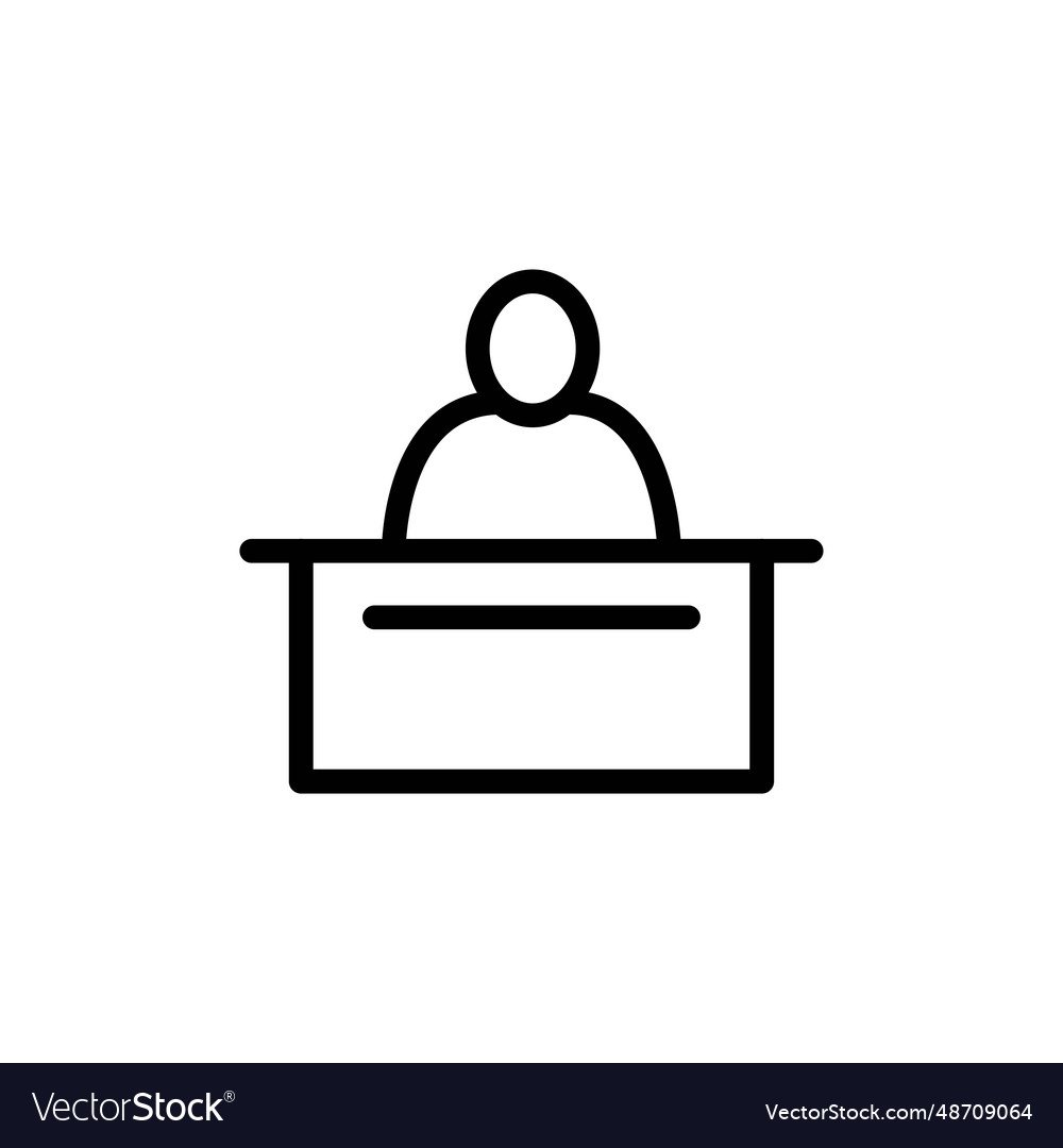 Office worker icon person working on desk Vector Image