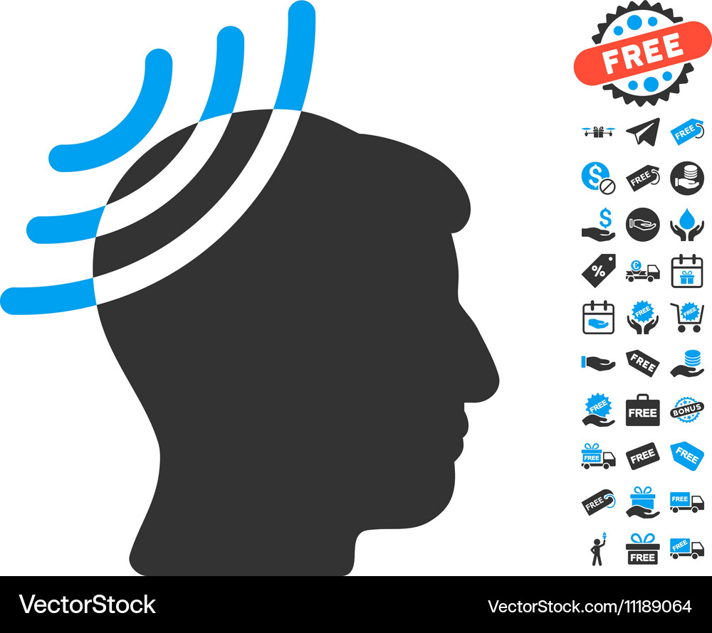 Radio reception head icon with free bonus Vector Image