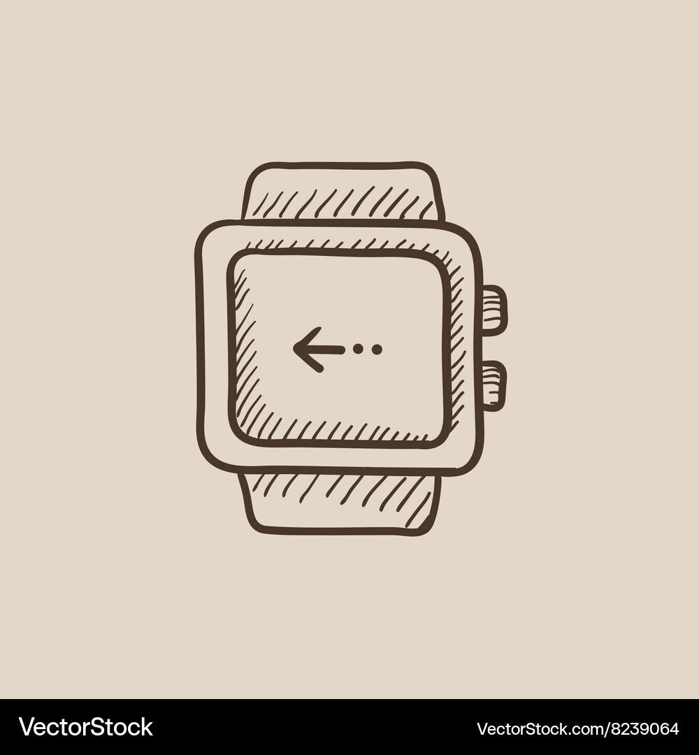 Smartwatch sketch icon Royalty Free Vector Image