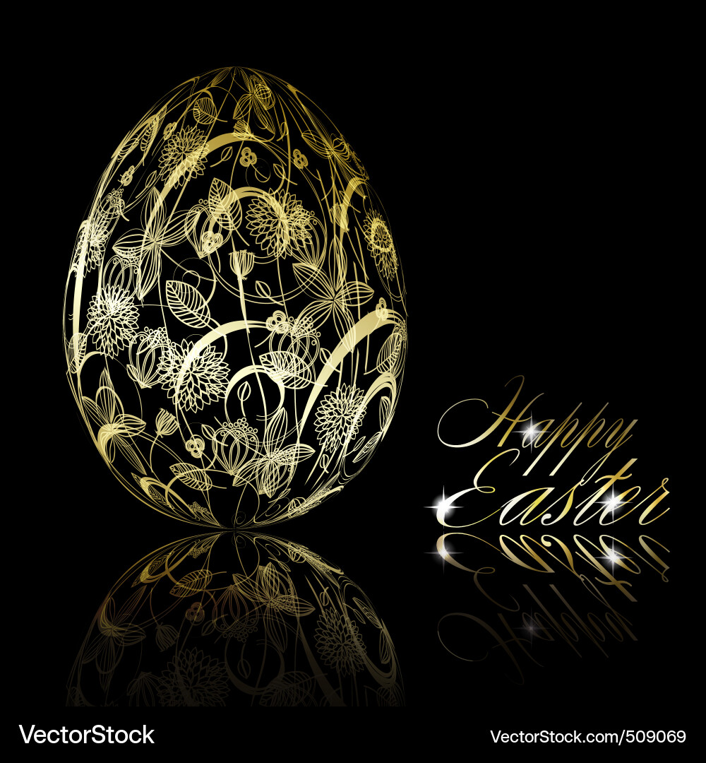 Abstract golden easter egg Royalty Free Vector Image