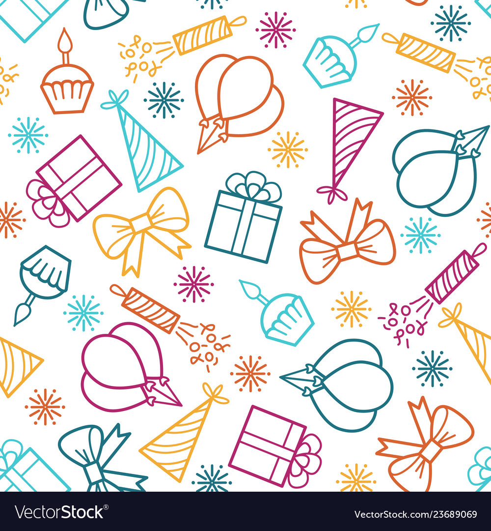 Birthday pattern Royalty Free Vector Image - VectorStock Birthday pattern Royalty Free Vector Image - VectorStock