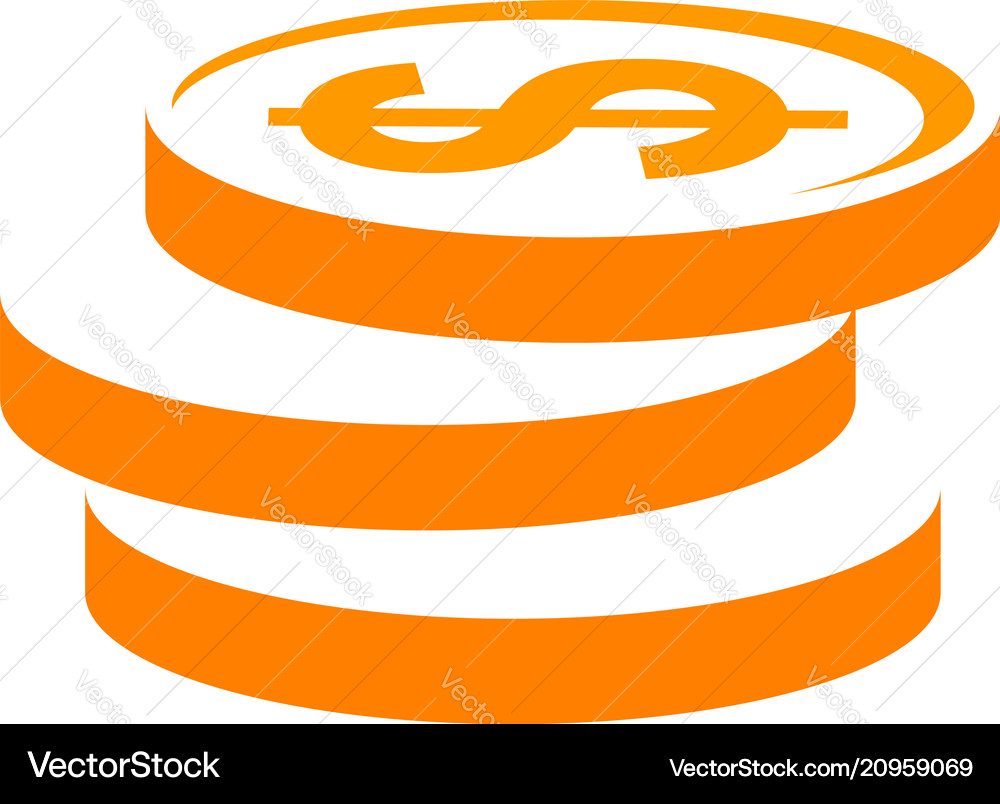Coin dollar stack Royalty Free Vector Image - VectorStock