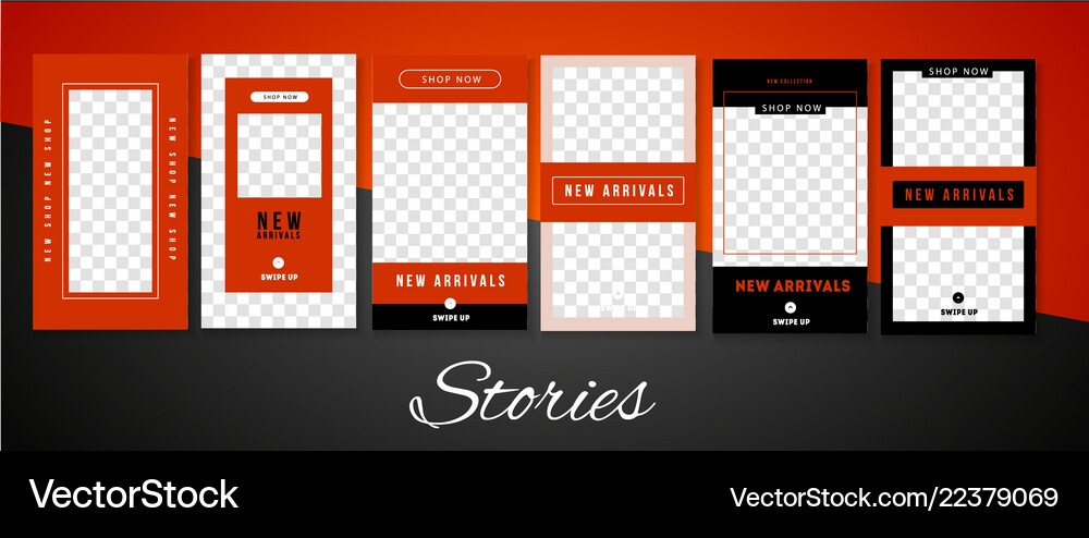 Editable social media stories for phone Royalty Free Vector