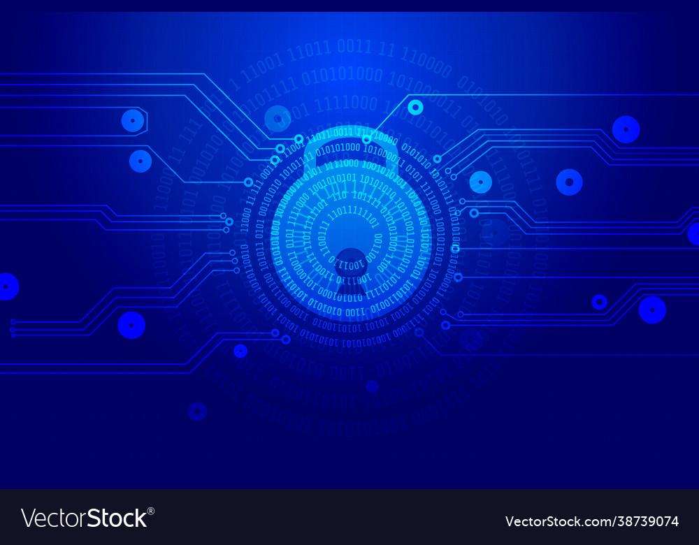 Abstract Technology Cyber Security System Concept Vector Image