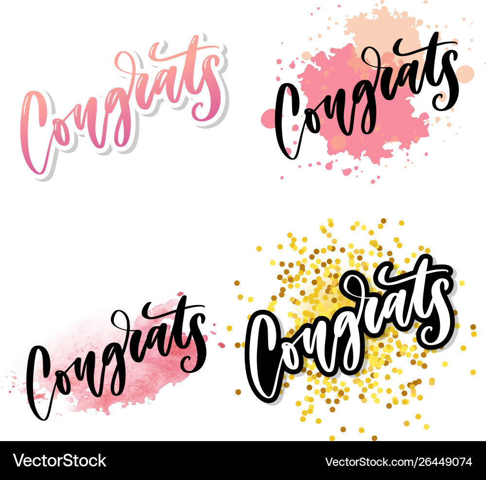 Congrats hand written lettering Royalty Free Vector Image