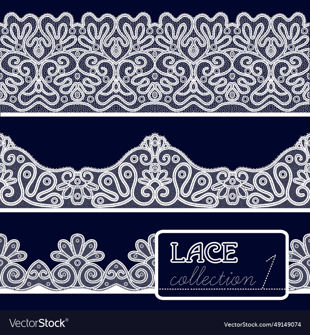 Lace patterns set Royalty Free Vector Image - VectorStock