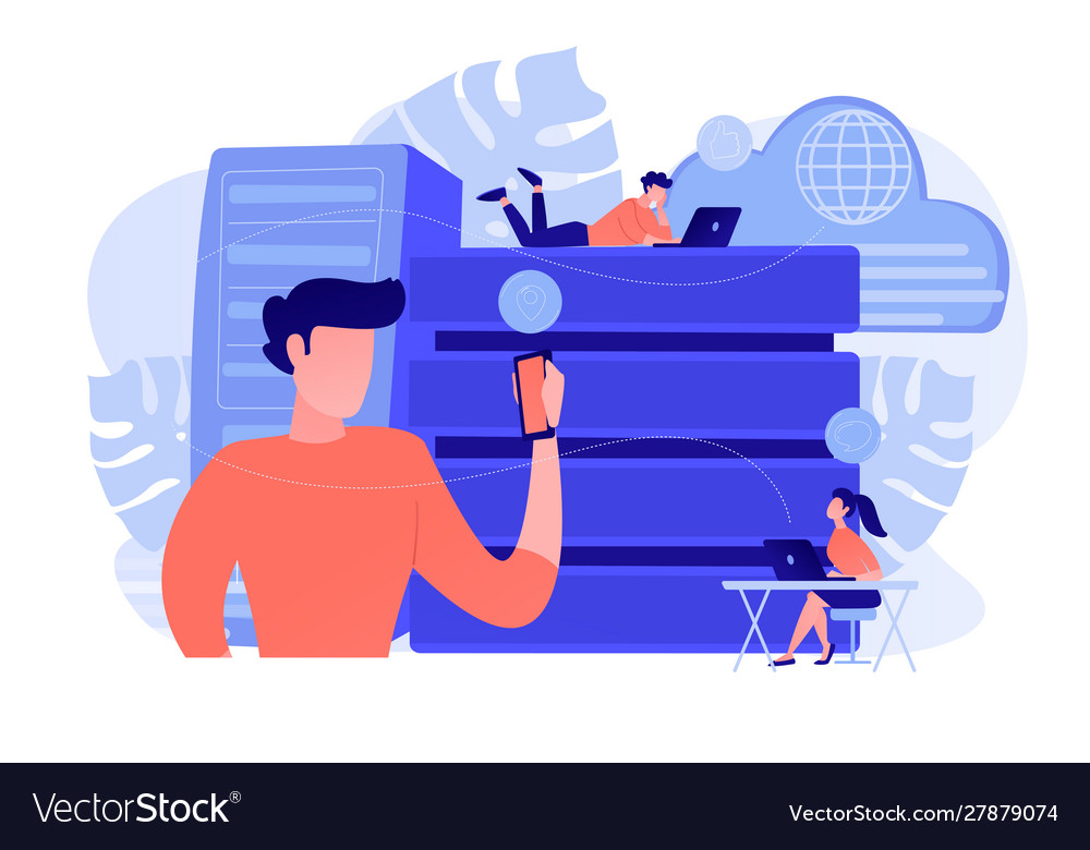 Proxy server concept Royalty Free Vector Image