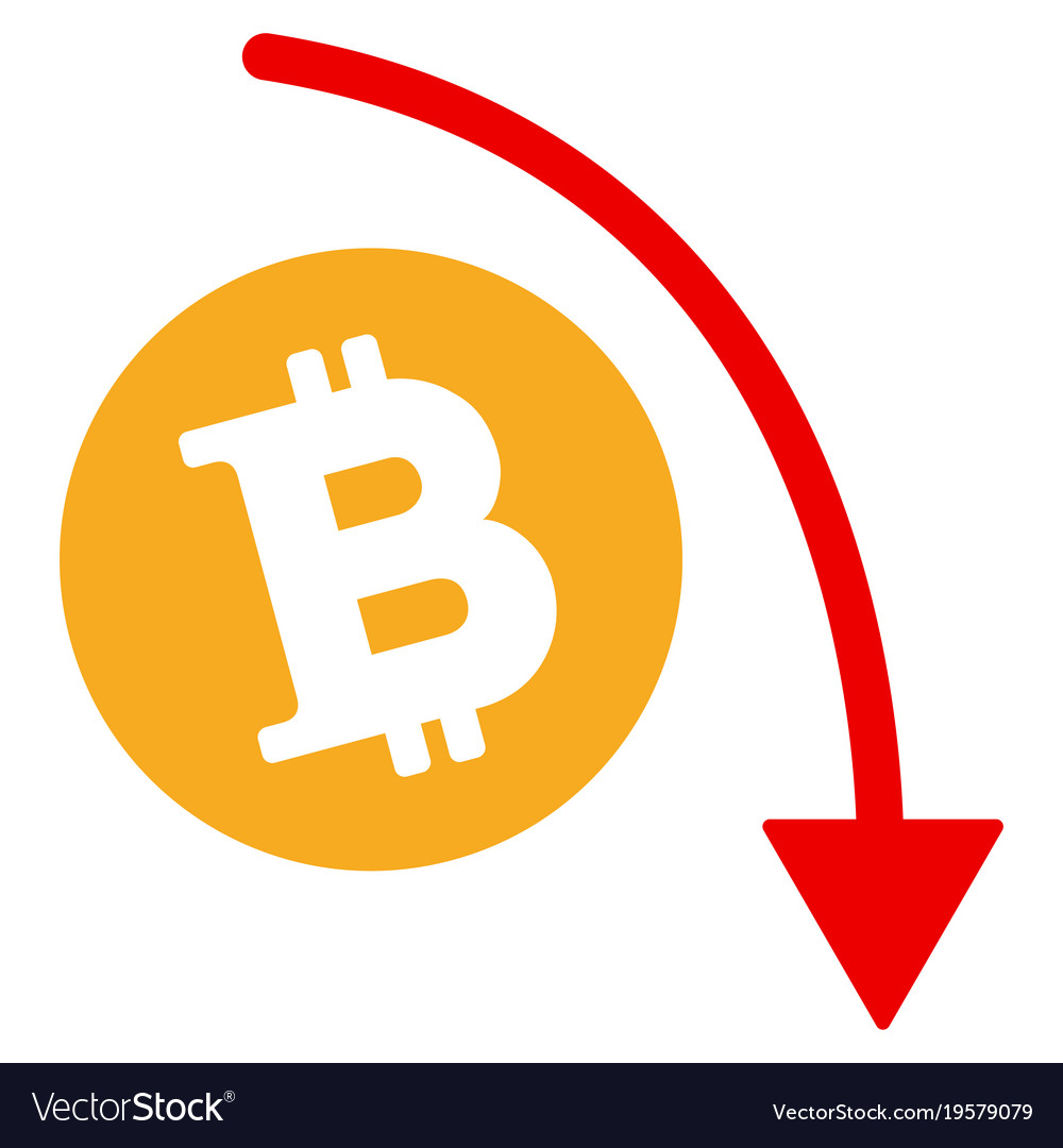 Bitcoin fall down trend flat icon Royalty Free Vector Image Bitcoin fall down trend flat icon Royalty Free Vector Image