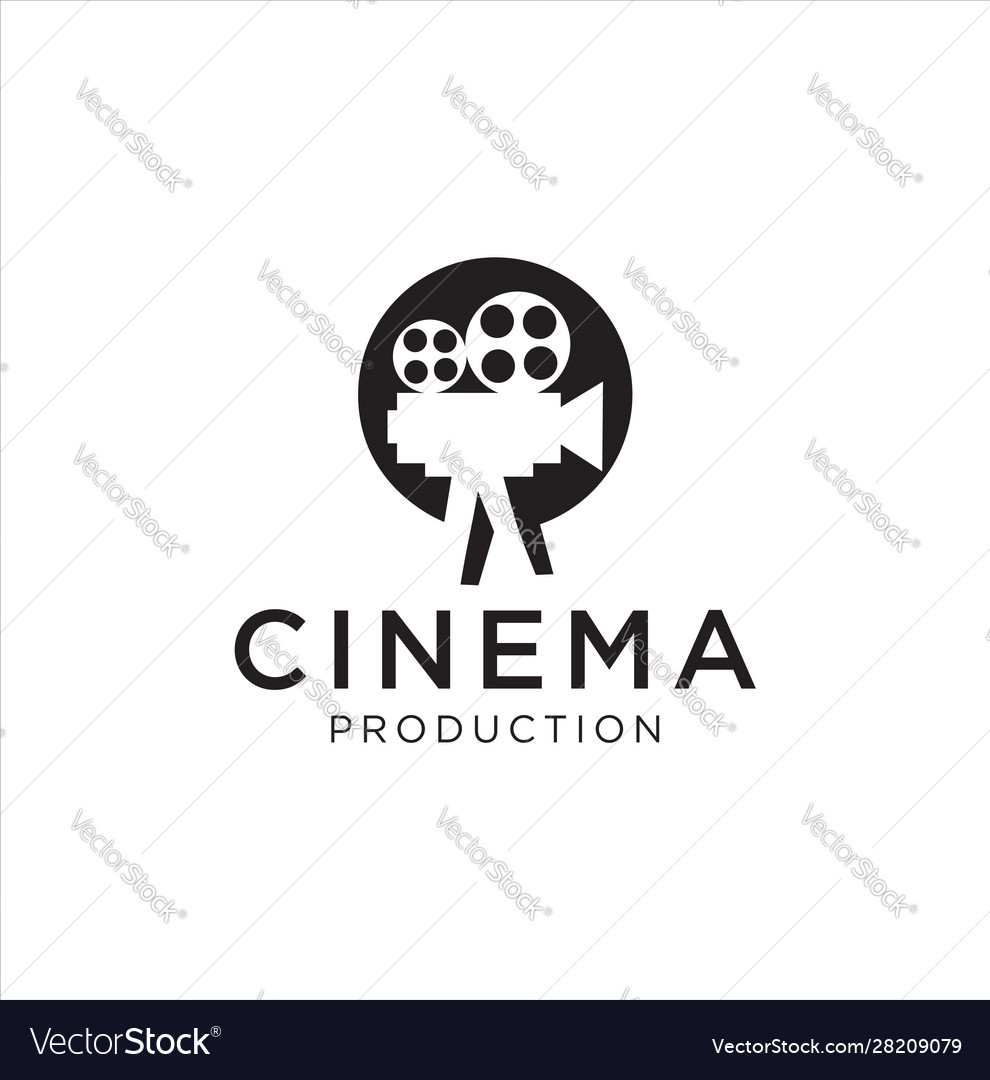Cinema logo movie emblem template Royalty Free Vector Image