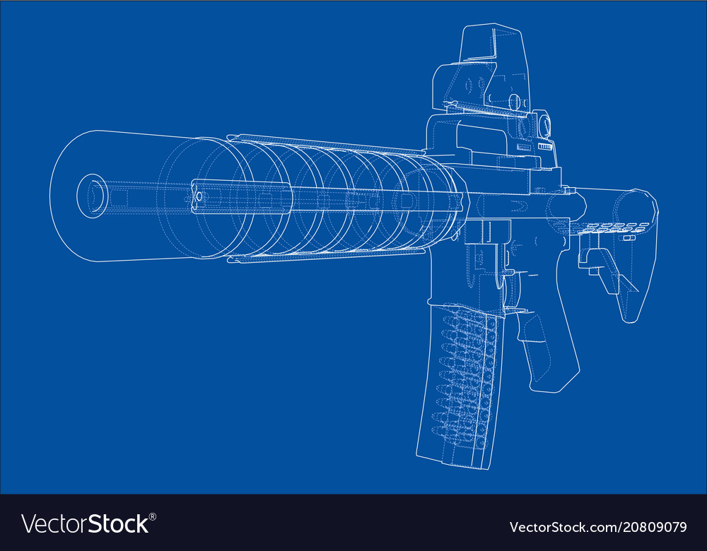 Machine gun Royalty Free Vector Image - VectorStock