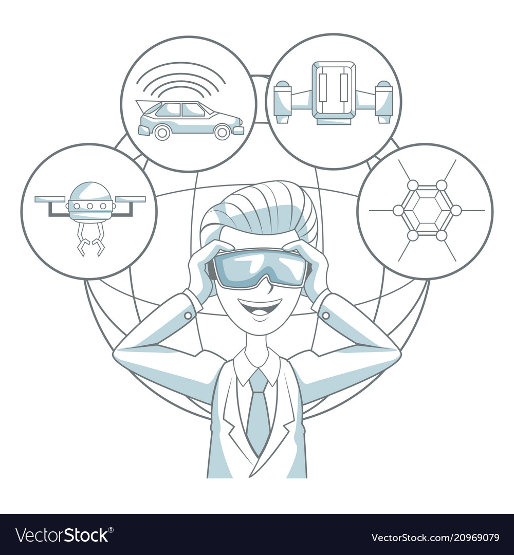 Mind control technology Royalty Free Vector Image