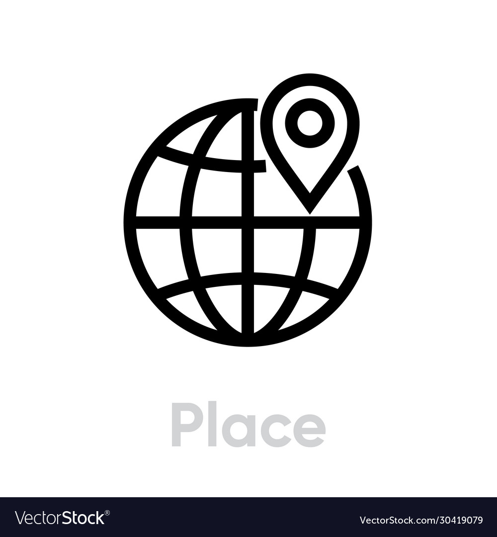 Place pointer location globe earth icon editable Vector Image