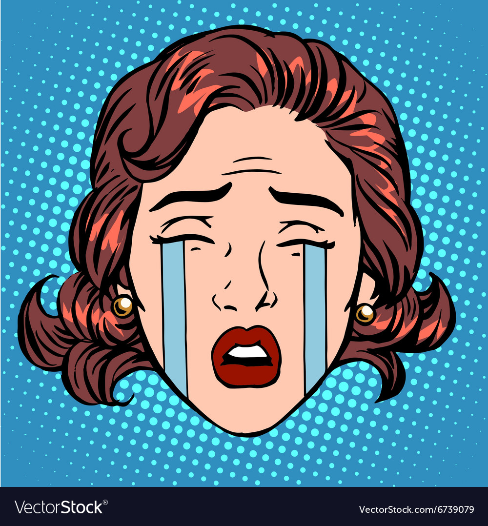 Emoji Retro Tears Cry Girl Emoticons Vector Illustration Hot Sex Picture