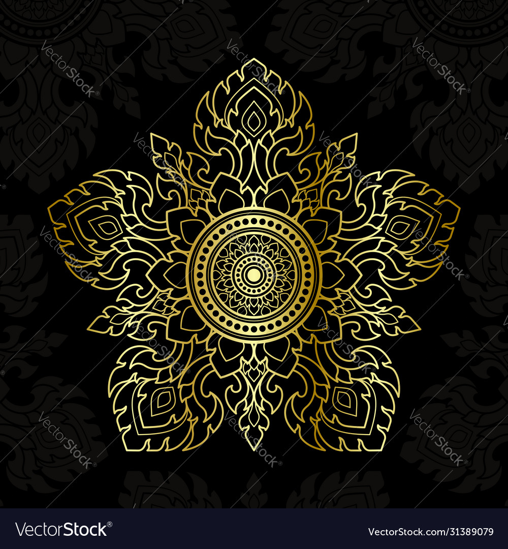 Thai pattern in pentagon shape Royalty Free Vector Image