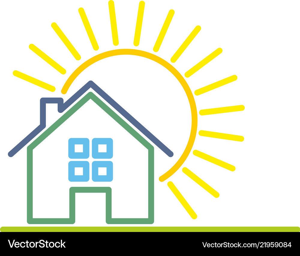 Logo eco friendly house Royalty Free Vector Image