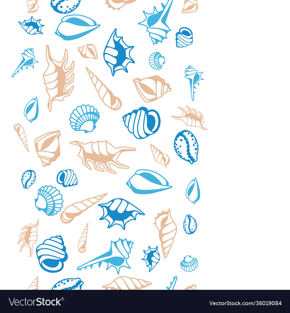 Seamless pattern with seashells Royalty Free Vector Image
