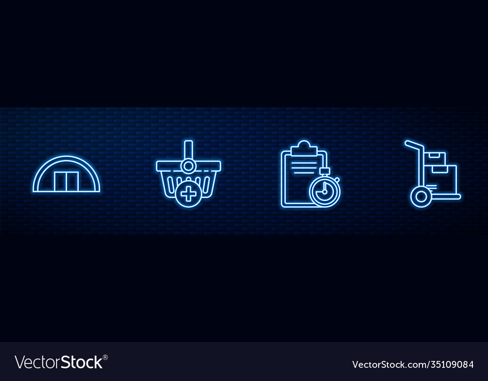 Set line verification delivery list clipboard Vector Image