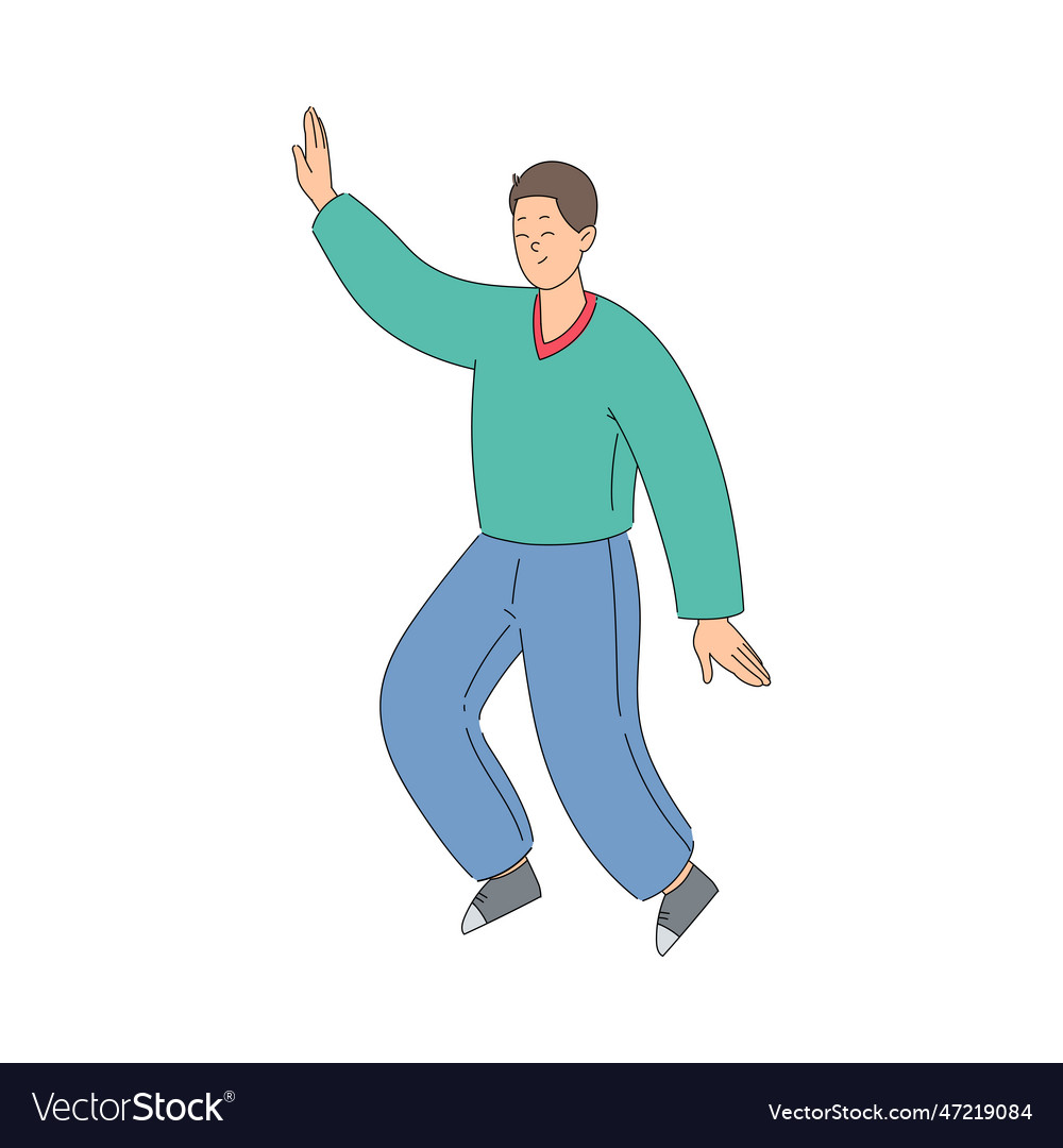 Young Man Giving High Five Hand Gesture Royalty Free Vector