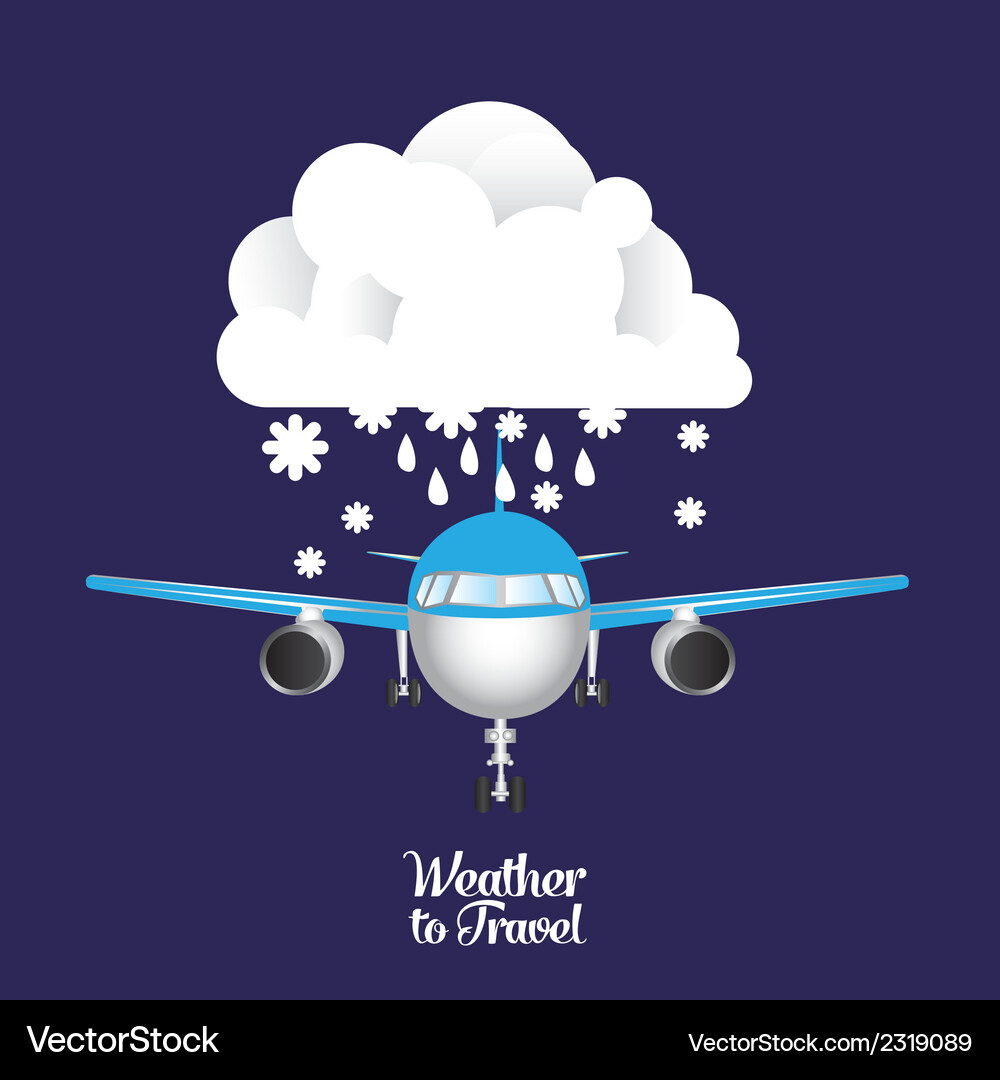 Airplane icons weather for flying Royalty Free Vector Image