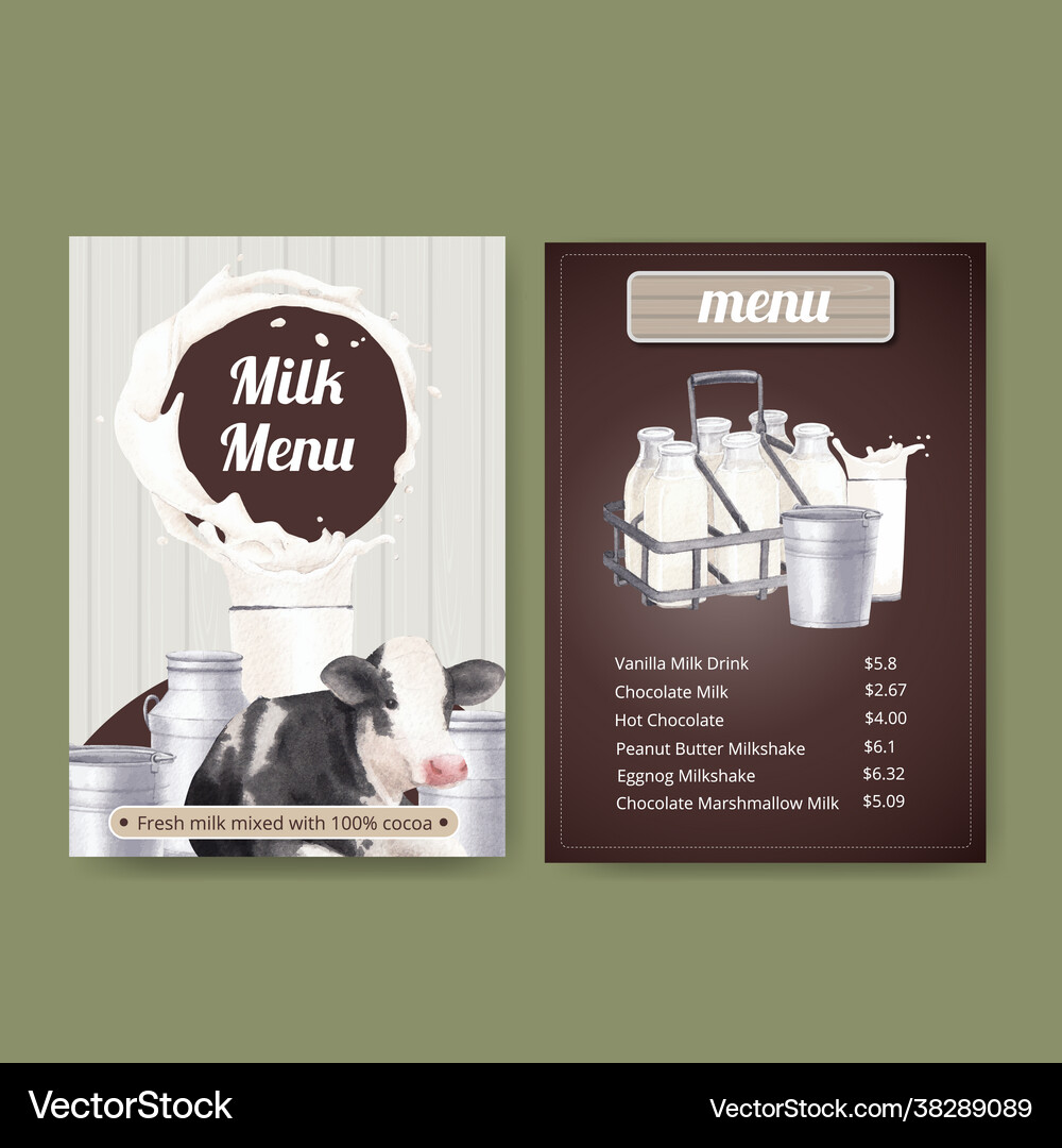 Menu template with world milk day Royalty Free Vector Image