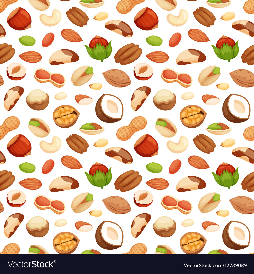 Seamless pattern with nuts Royalty Free Vector Image