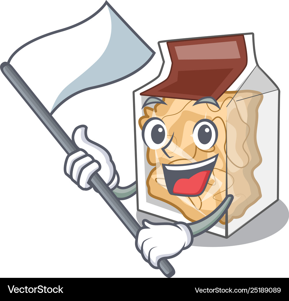 With flag pork rinds in character plastic Vector Image