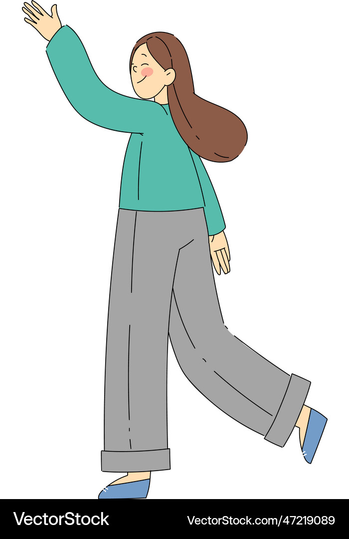 Young woman giving high five hand gesture Vector Image