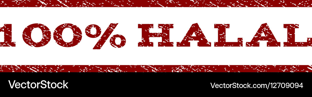 100 percent halal watermark stamp Royalty Free Vector Image