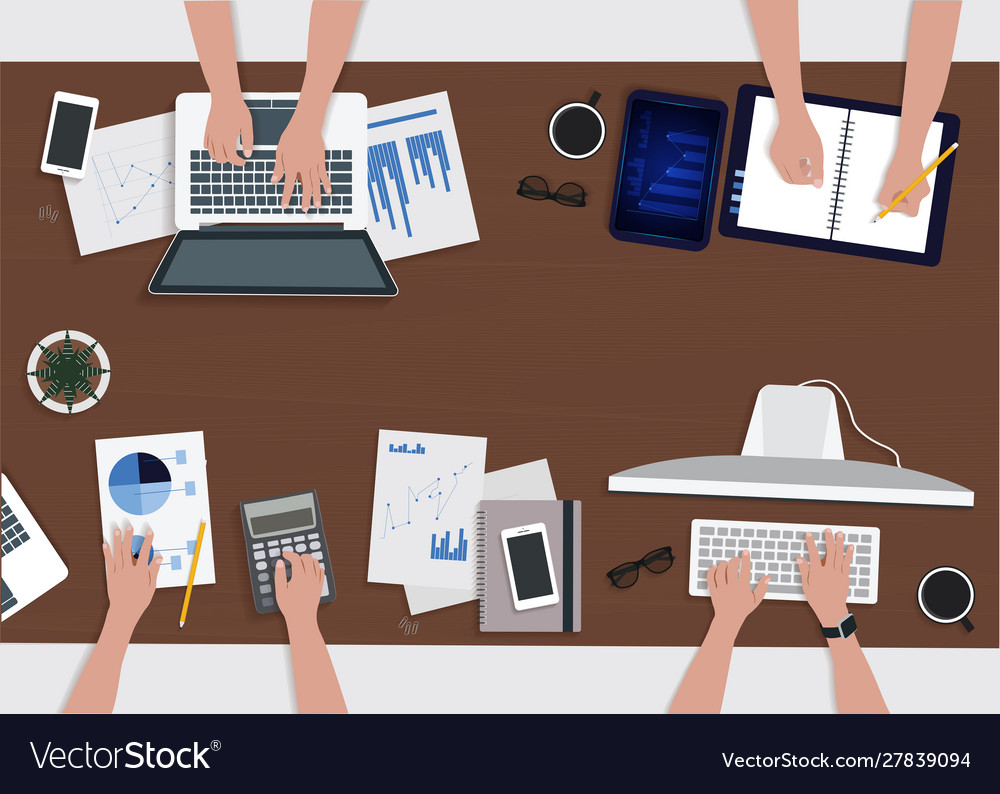 Business people analyzing statistics financial Vector Image