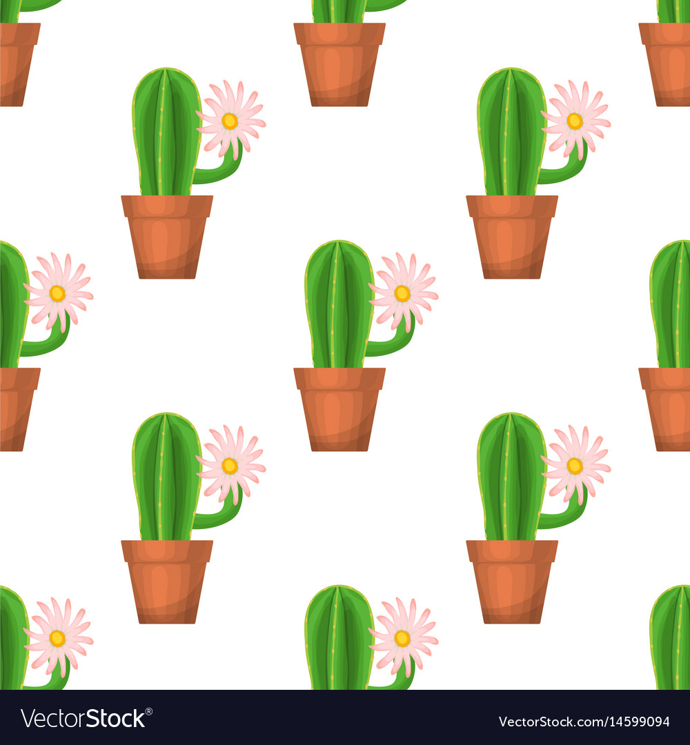 Cactus seamless pattern Royalty Free Vector Image
