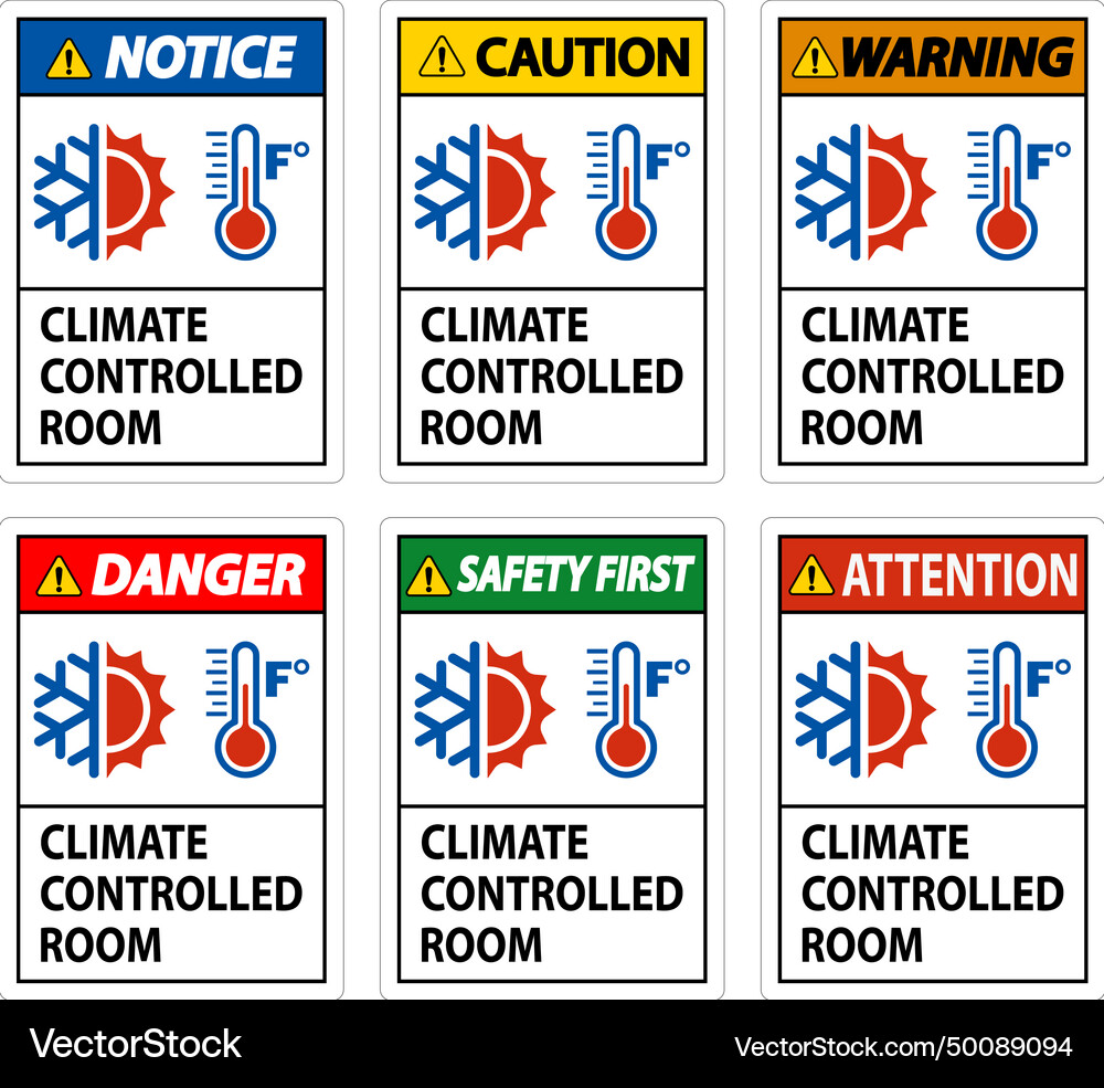 Door safety sign keep doors closed climate Vector Image