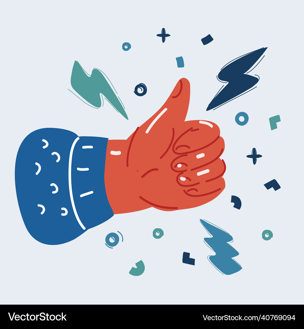 Hand showing thumbs up sign Royalty Free Vector Image