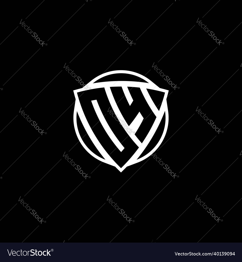 Oy logo monogram triangle shield and circle shape Vector Image